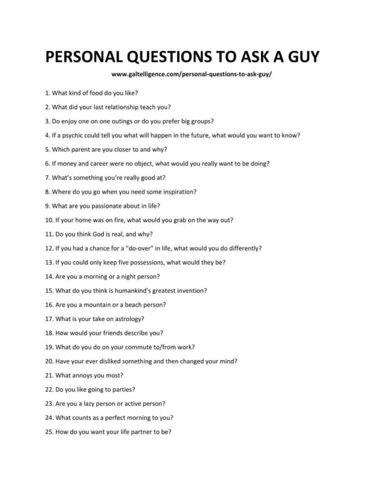 62 Personal Questions To Ask A Guy - Spark great conversations.