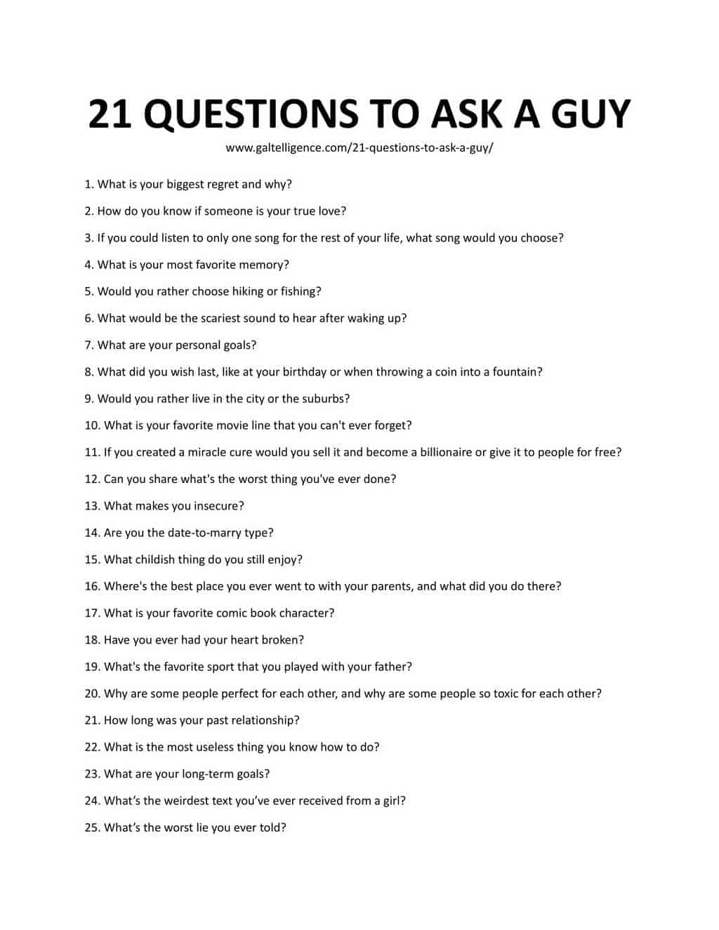 21 Questions To Ask Him 21 Questions To Ask Him