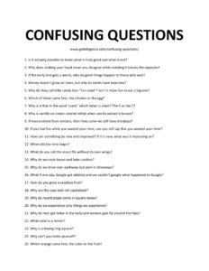 31 Strange Confusing Questions - Fantastic Ways To Talk With