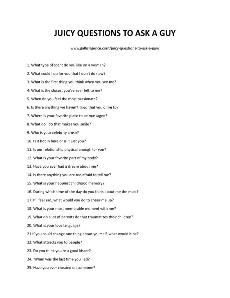 Uncovering Secrets Juicy Questions To Ask A Guy