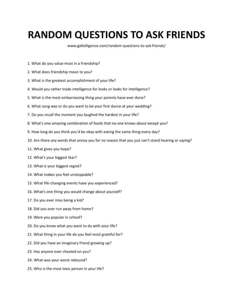 35 Best Random Questions to Ask Friends - Get To Know Your Friends Now