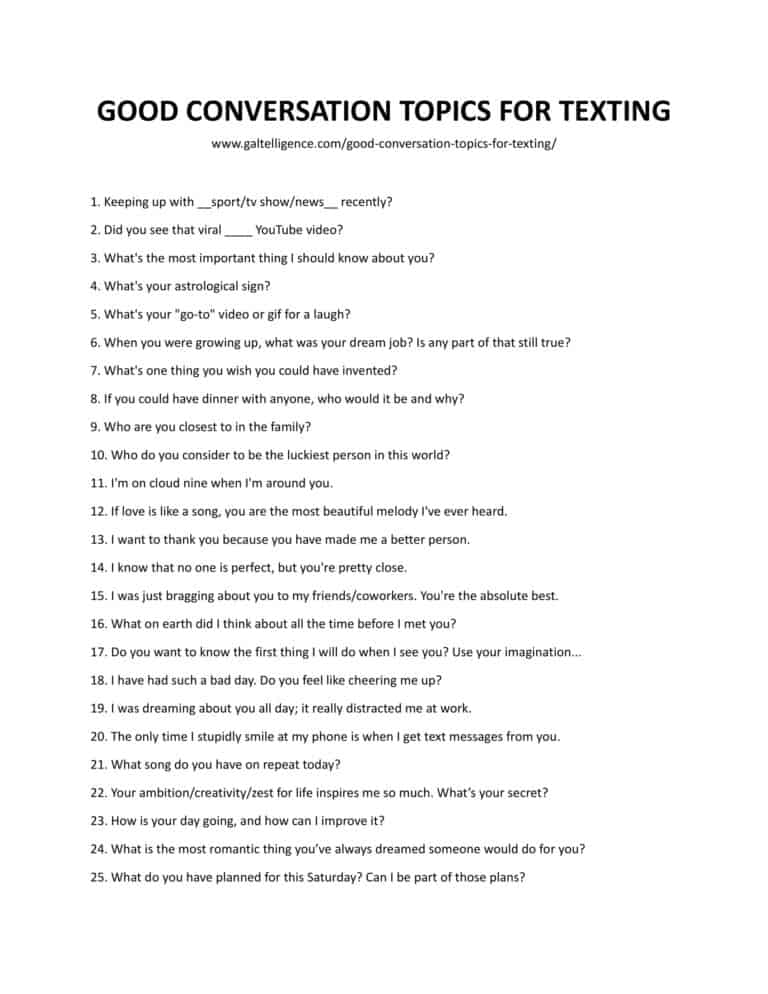 20 Good Conversation Topics for Texting - Make a Guy Laugh